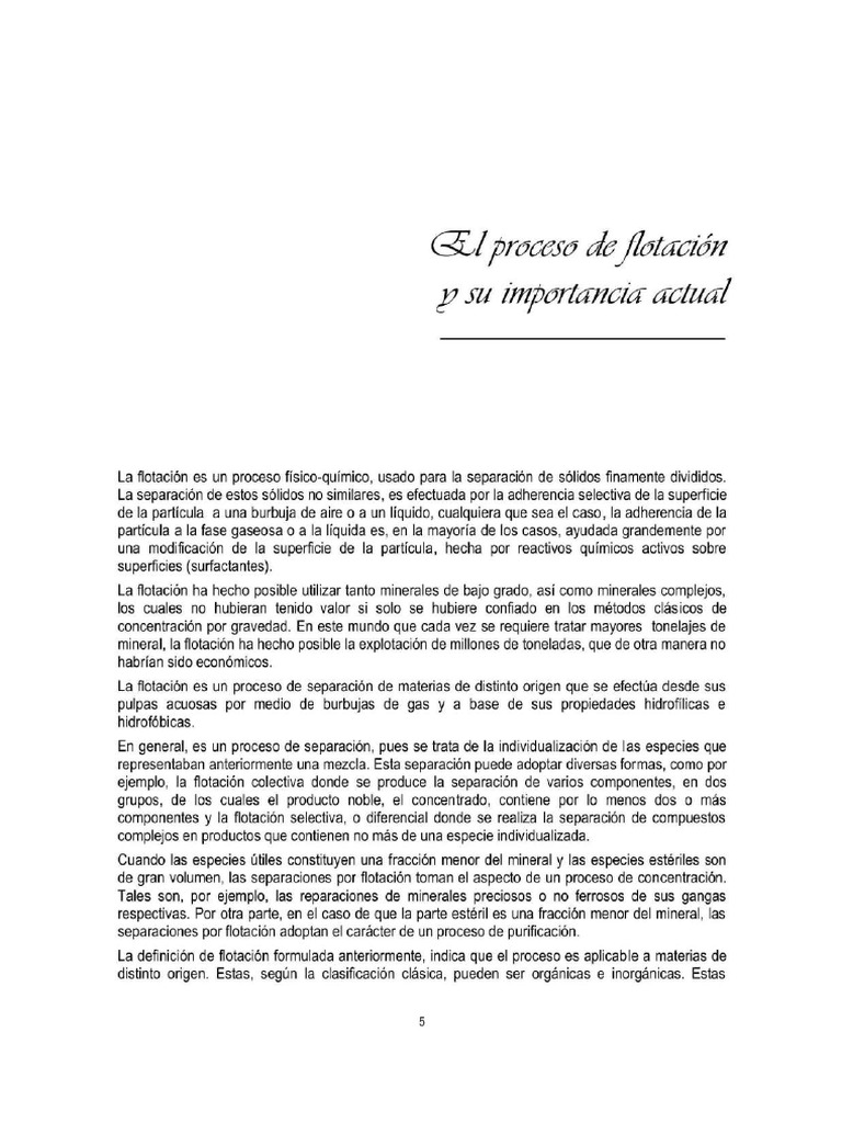 Capitulo 1 FLOTACION | PDF