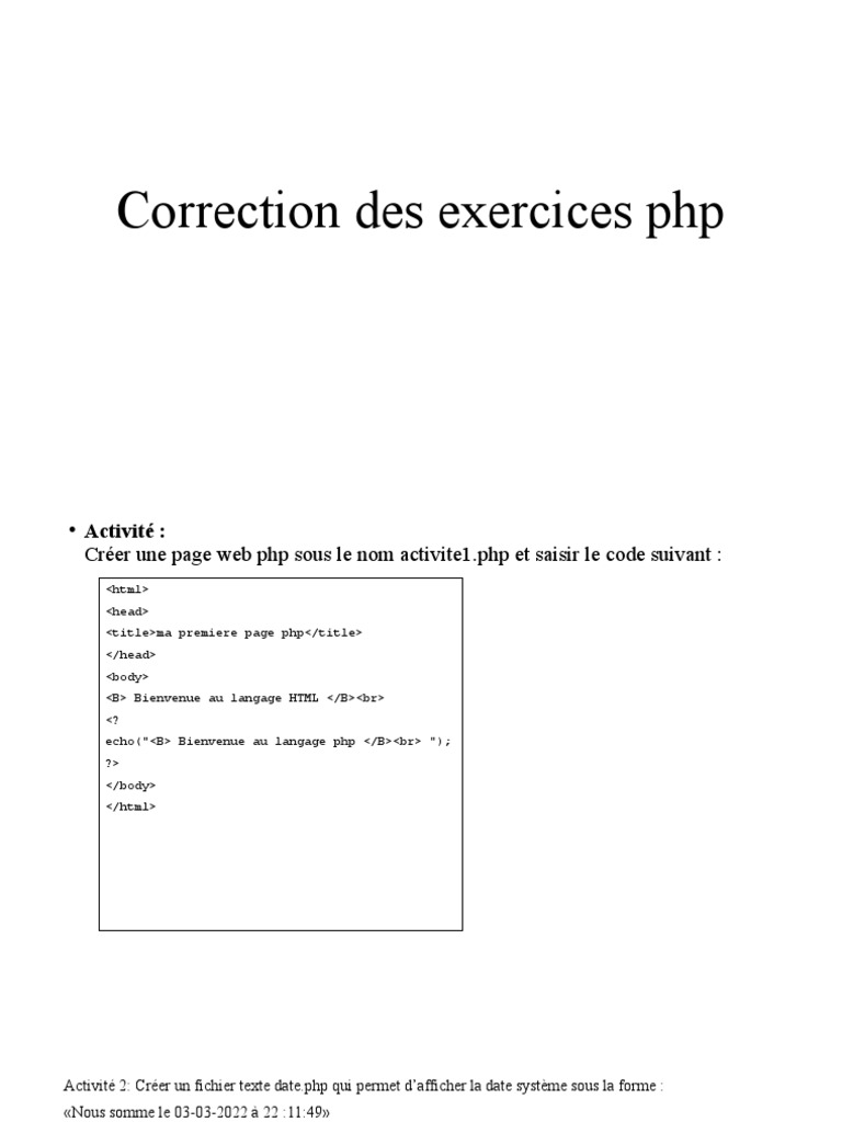 Correction Des Exercices PHP | PDF | Art | Ordinateurs