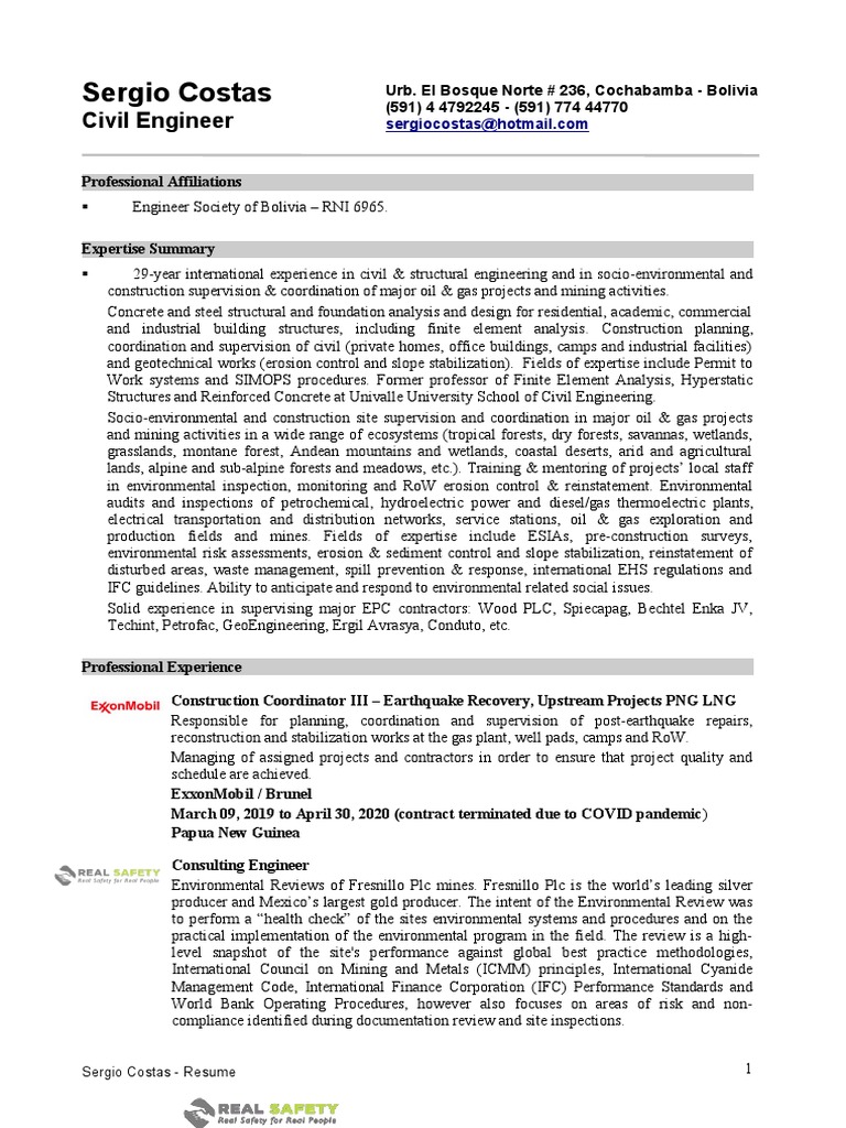 Costas-Sergio - Resume - English (1) | PDF | Pipeline Transport | Liquefied Natural Gas
