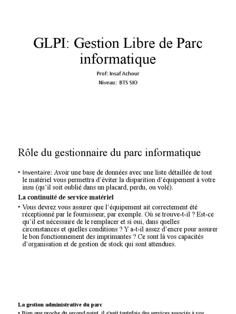 GLPI | PDF | Matériel informatique | Imprimante (Informatique)