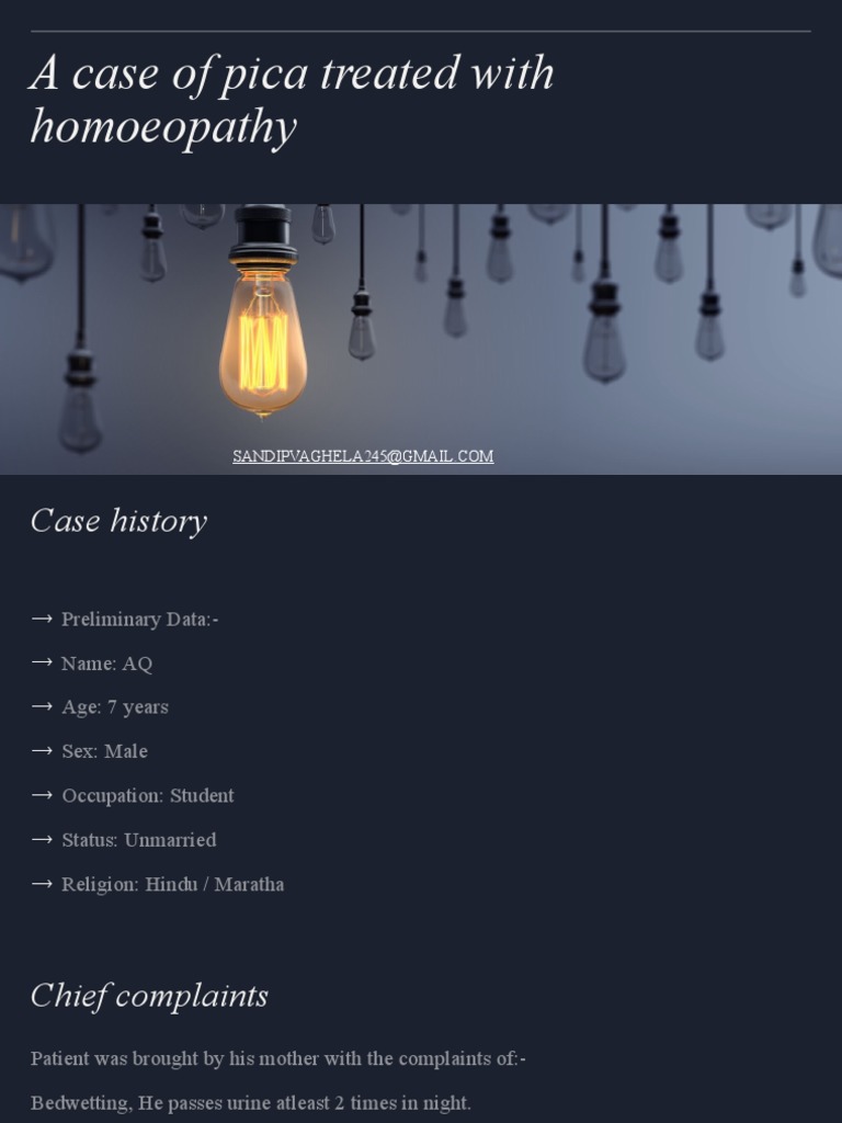 A Case of Pica Treated With Homoeopathy | PDF | Causes Of Death ...