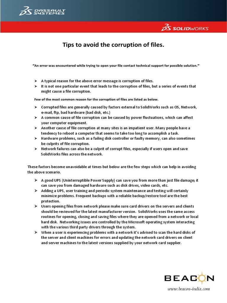 Tips & Tricks To Avoid File Corruption | PDF | Computers