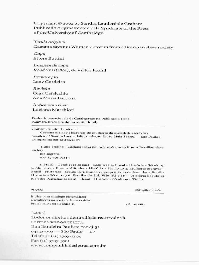Sandra Graham - Caetana Diz No | PDF
