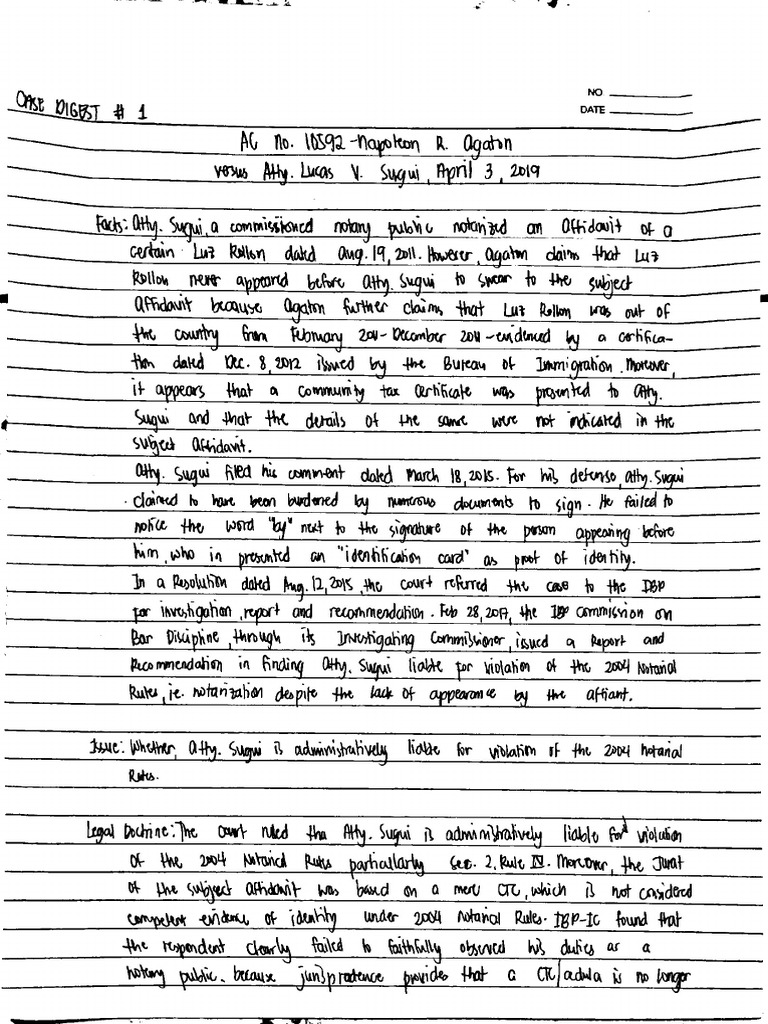Agaton vs. Atty. Sugui | PDF