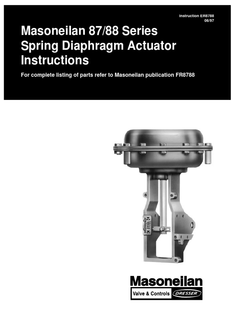 Instructivodel Actuador Masoneilan Serie 88 | PDF
