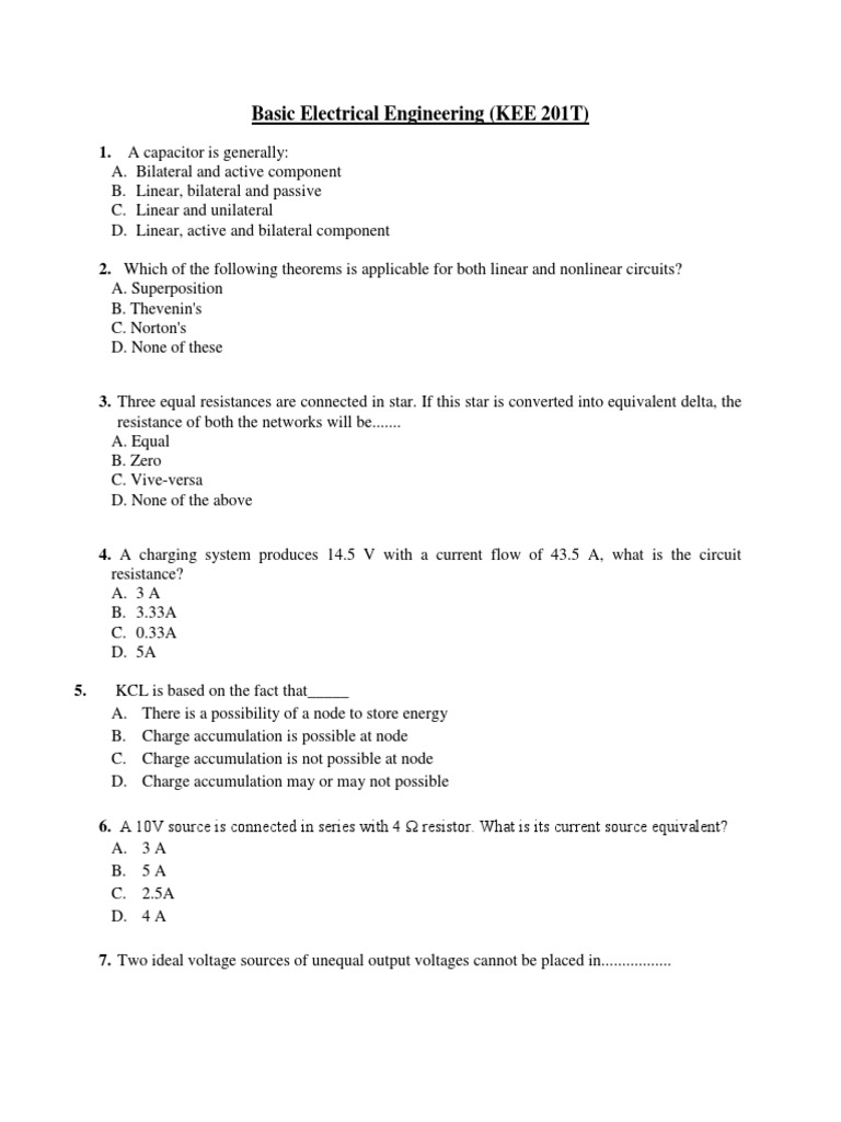 Objective Questions Set 01 | PDF | Transformer | Electric Motor