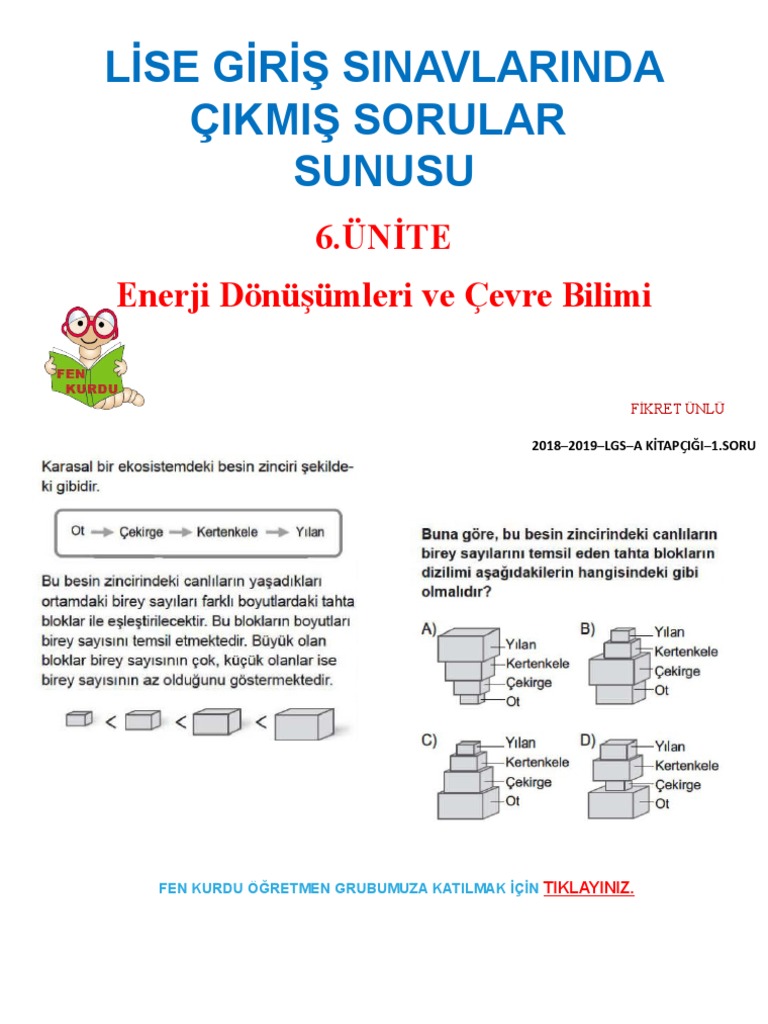 8.-Sinif-Fen-Bilimleri-6.-Unite-Cikmis-Sinav-Sorulari-Sunusu | PDF