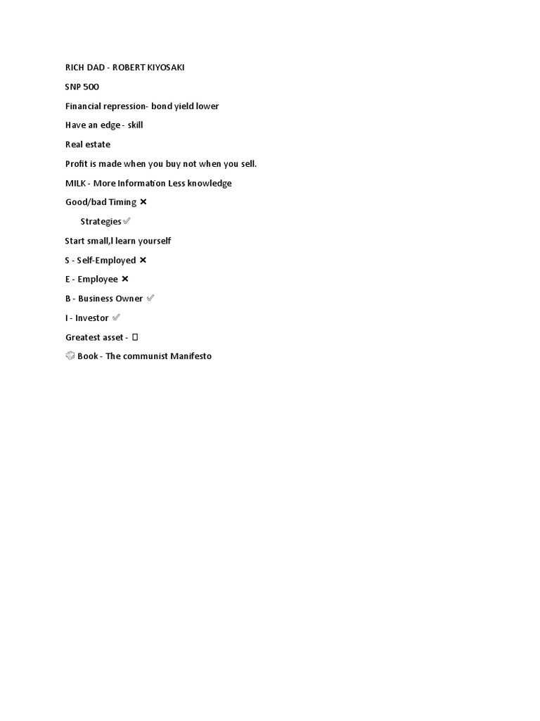 Rich Dad Poor Dad | PDF