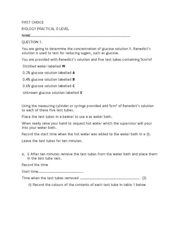 Bio Prac | PDF | Chemical Substances | Physical Sciences