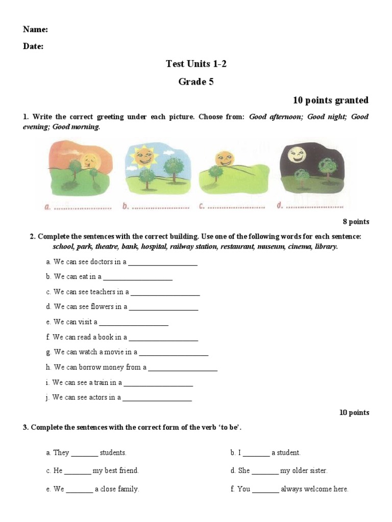 Test Units 1-2 | PDF