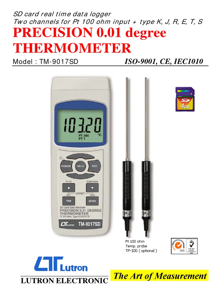 Lutron TM-9017SD Data Sheet - 0 | PDF | Personal Computers | Thermocouple