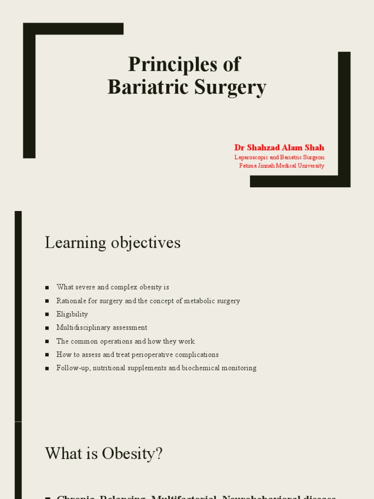 Principles of Bariatric and Metabolic Surgery | PDF | Bariatric Surgery ...