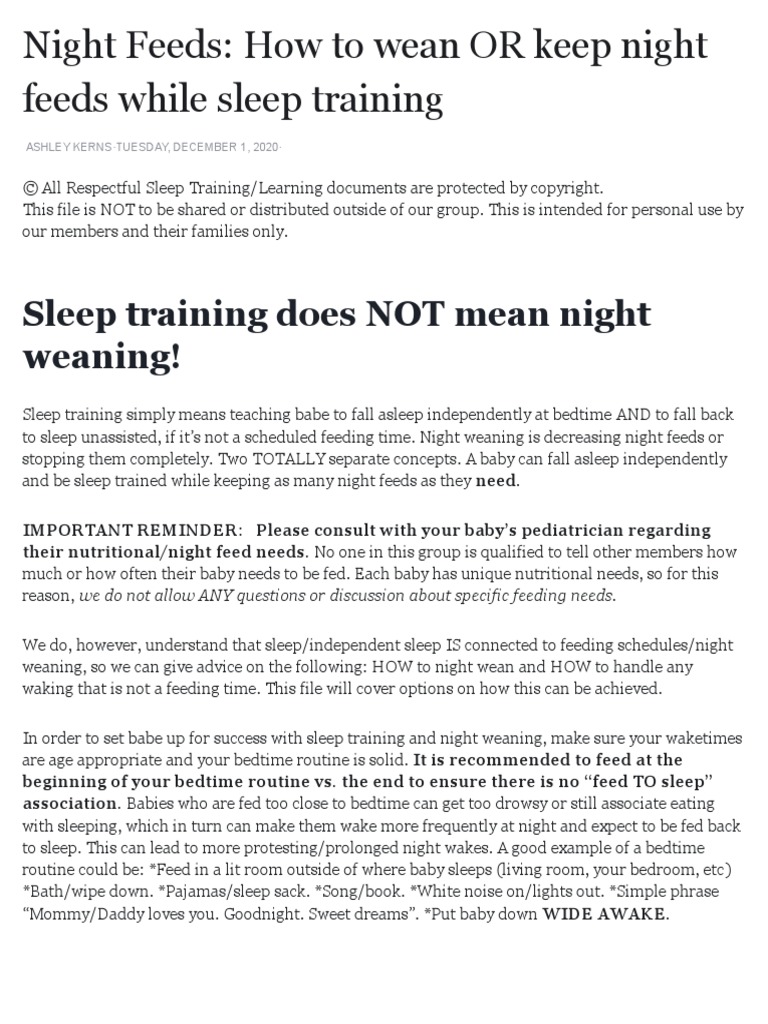 Night Feeds - How To Wean or Keep Night Feeds While Sleep Training ...