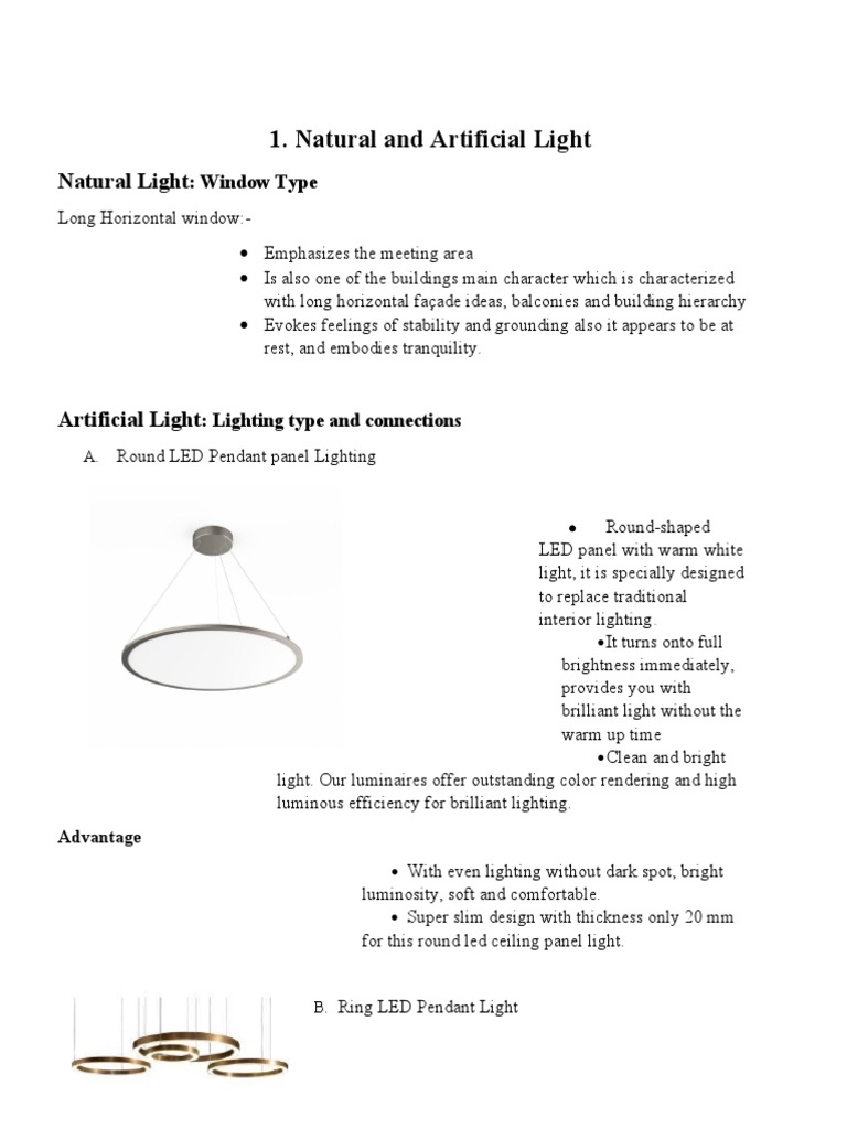 Natural and Artificial Lighting Design | PDF | Lighting | Composition ...