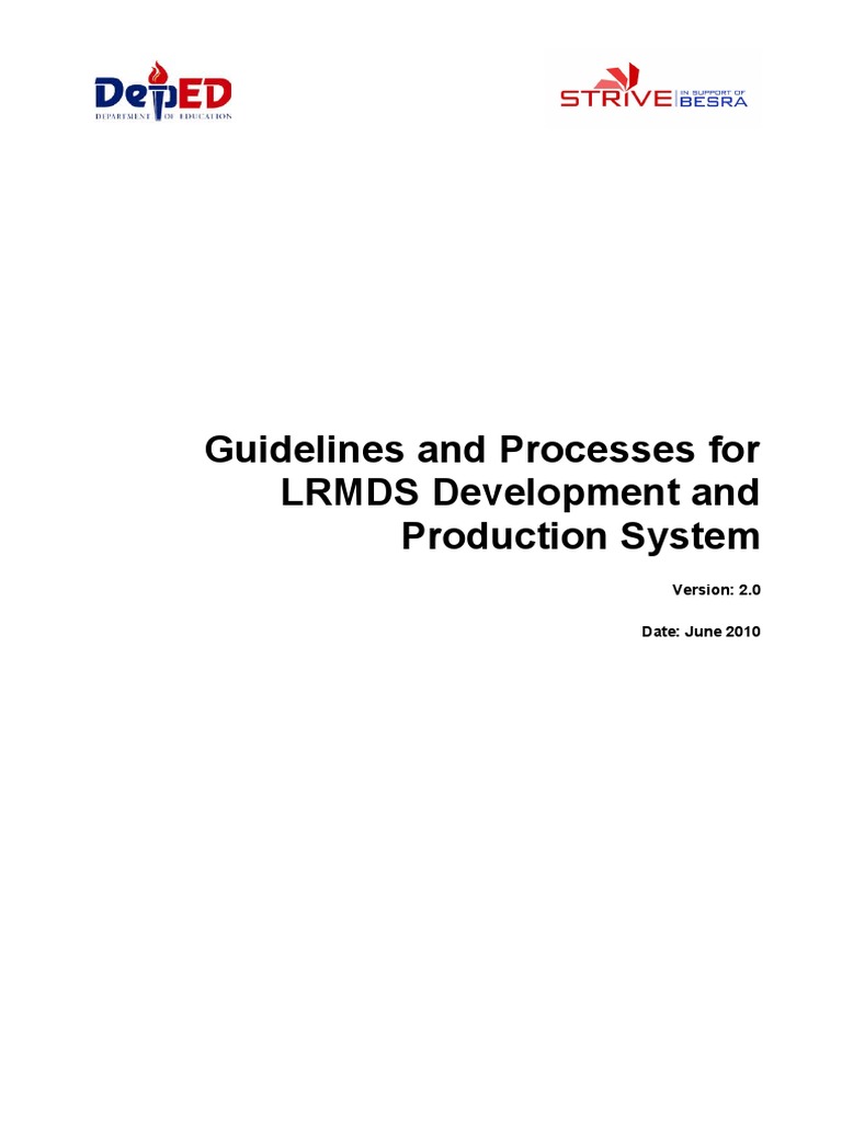 LRMDS Dev and Prod System v2.0 | PDF | Metadata | Specification ...