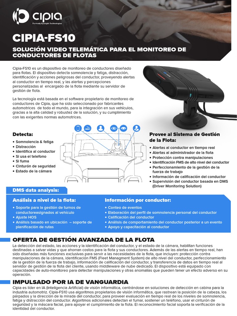 Cipia-FS10 Brochure Español | PDF | Teléfonos móviles | Middleware