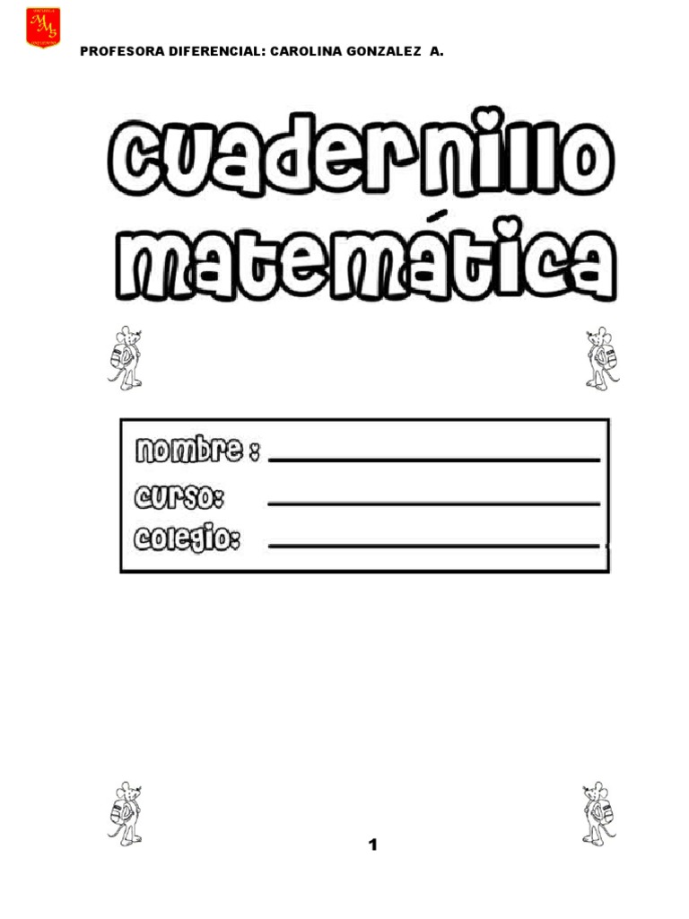 Cuadernillo Matematica Primero Basico | PDF