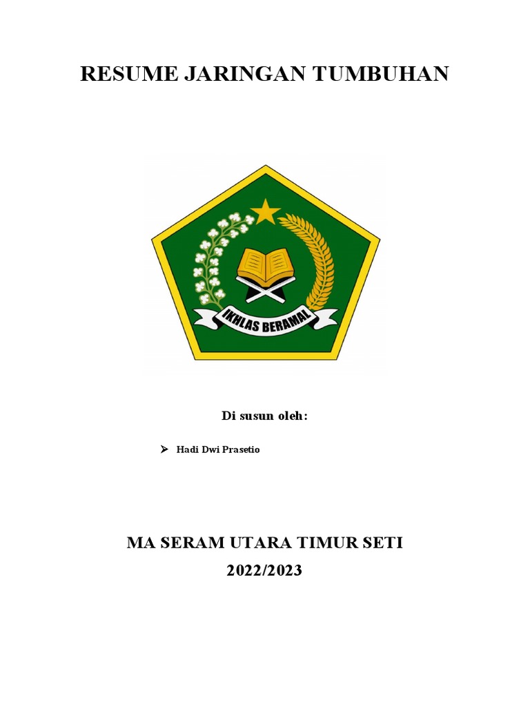 Jaringan Tumbuhan: Meristem dan Dewasa | PDF | Sains & Matematika