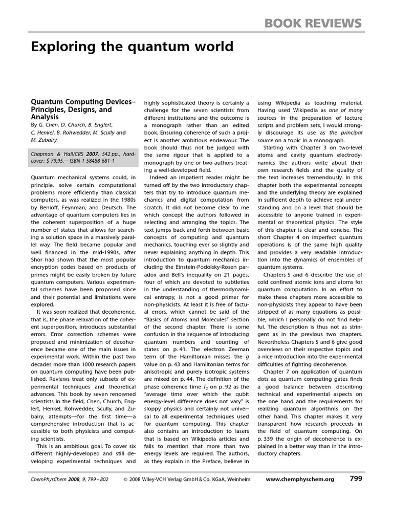 Exploring The Quantum World: Quantum Computing Devices - Principles ... Exploring The Quantum World: Quantum Computing Devices - Principles ...