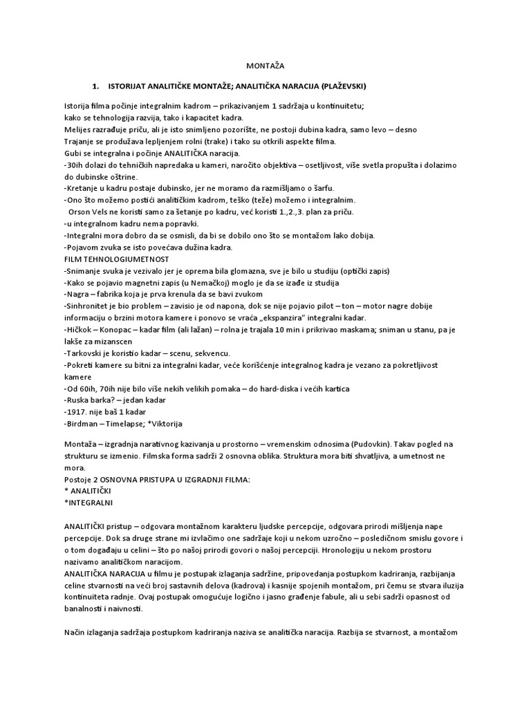 Montaža Moja Skripta | PDF