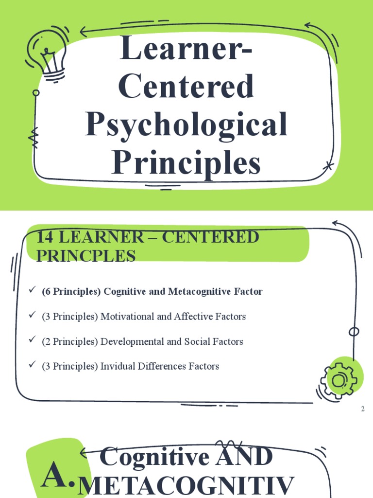 Learner Centered Psychological Principles | PDF | Learning | Thought