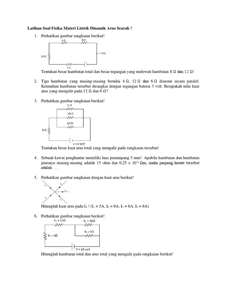 Latihan Soal Listrik Dinamis DC | PDF