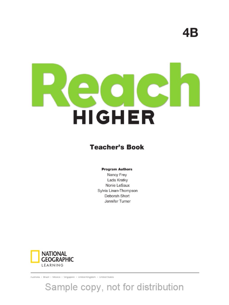 Reach Higher Teacher's Book Level 4B | PDF | Phonics | Human Communication