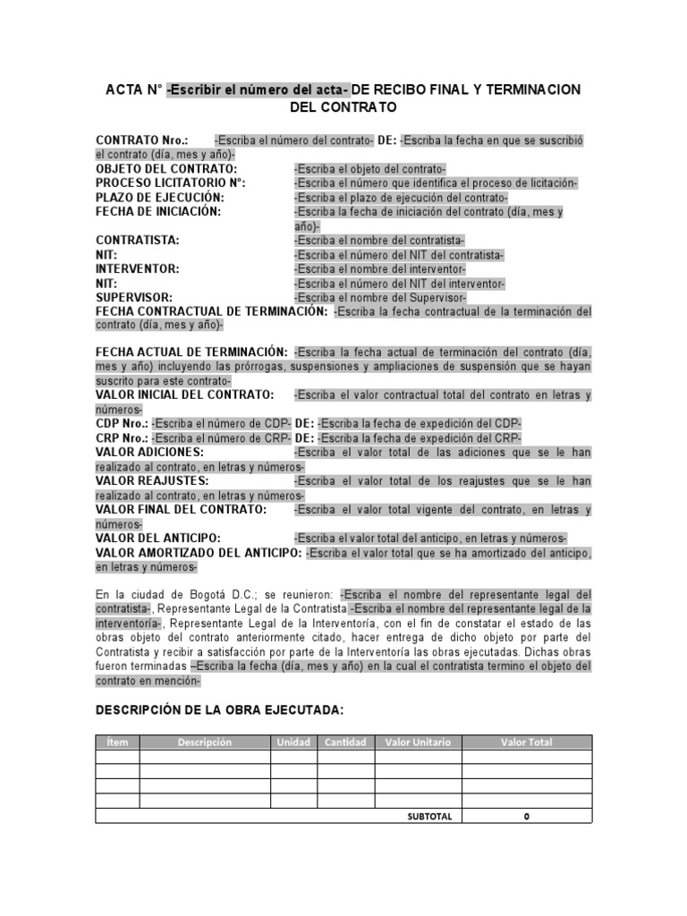 Modelo de Acta | PDF