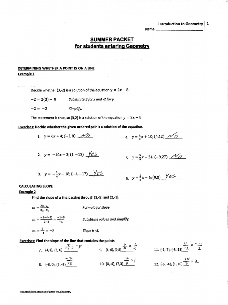 9.4. Geometry Answer Key | PDF