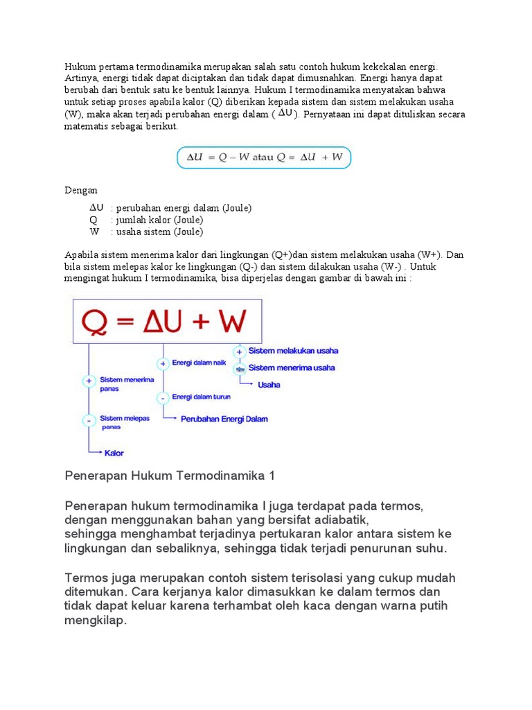 Hukum Pertama Termodinamika | PDF