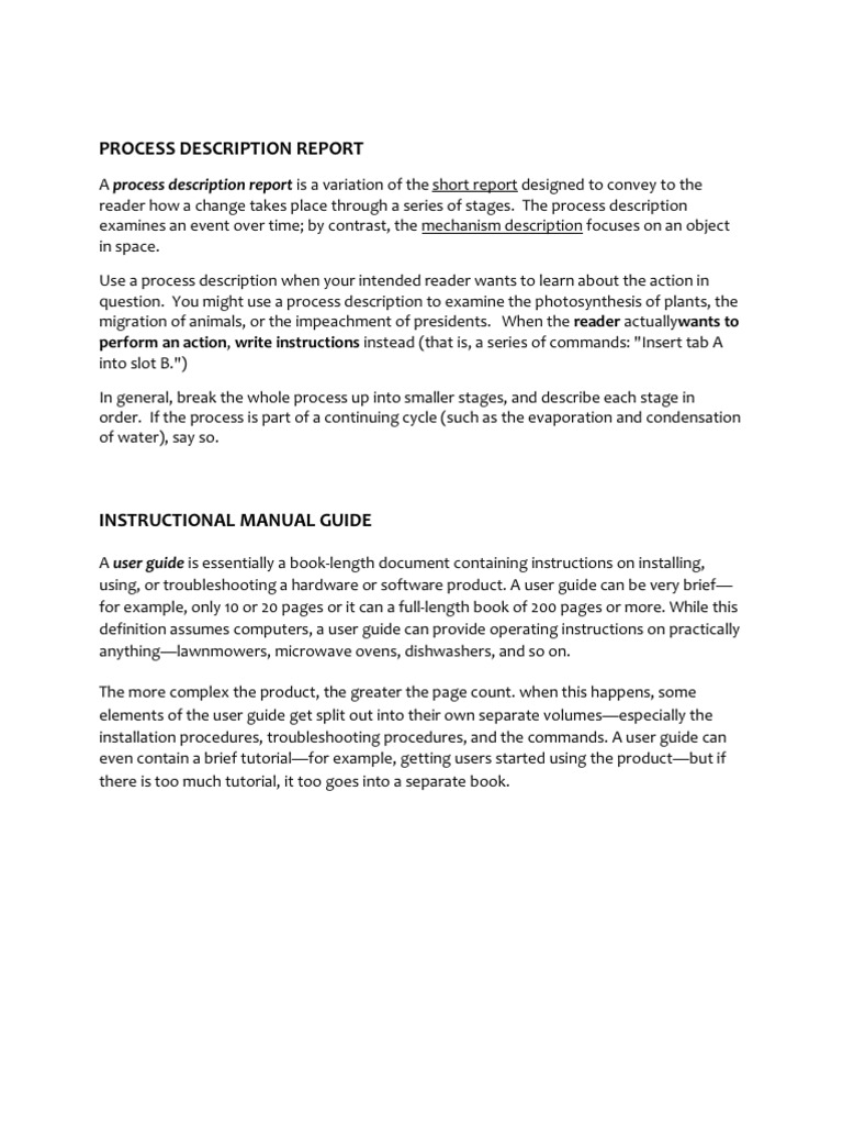 Process Mechanism Description | PDF