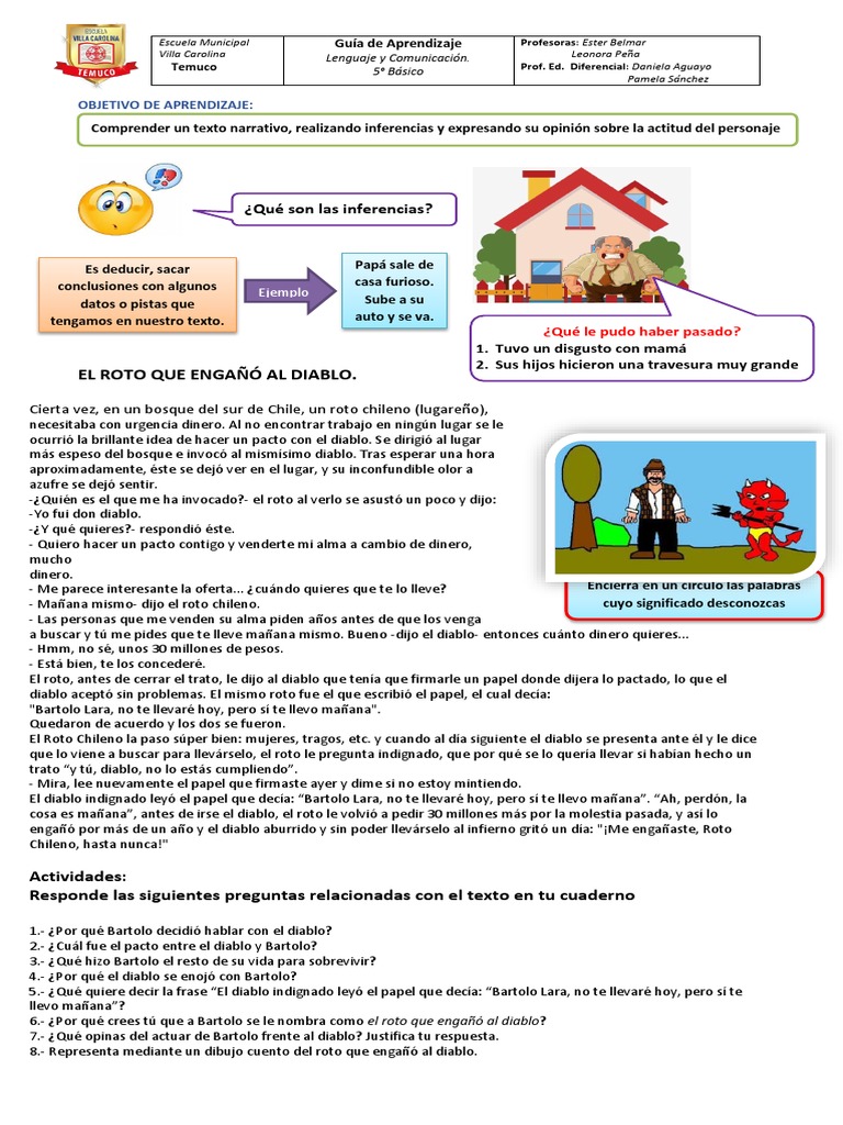 Leng 5° Guía Cuento Folclórico 31 Al 04 de Septiembre | PDF