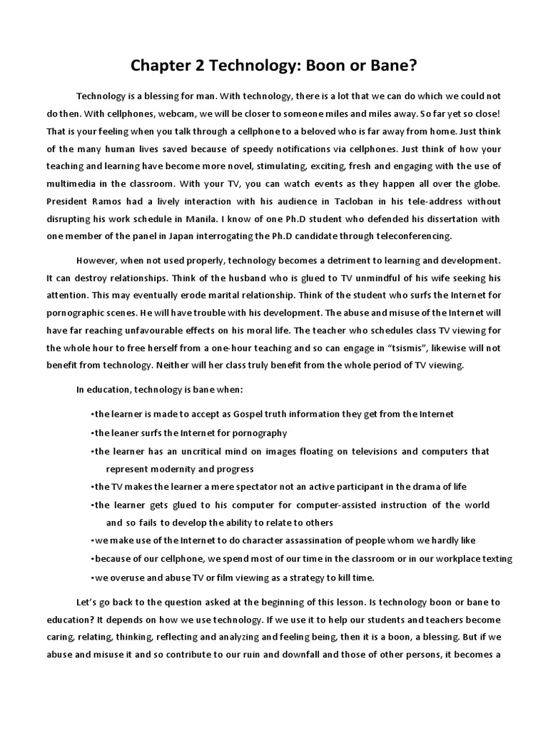 Technology's Role in Education: Boon or Bane? | PDF | Teachers | Learning