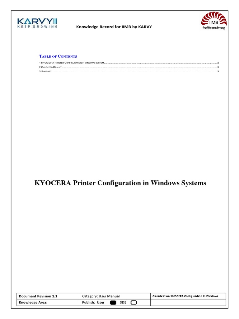 KYOCERA Printer SOP For WINDOWS | PDF | User (Computing) | Computing