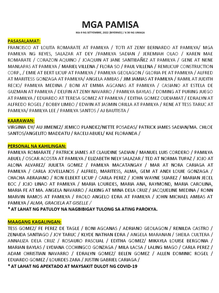 Mga Pamisa Ni Dondon 1 2 1 2 1 | PDF