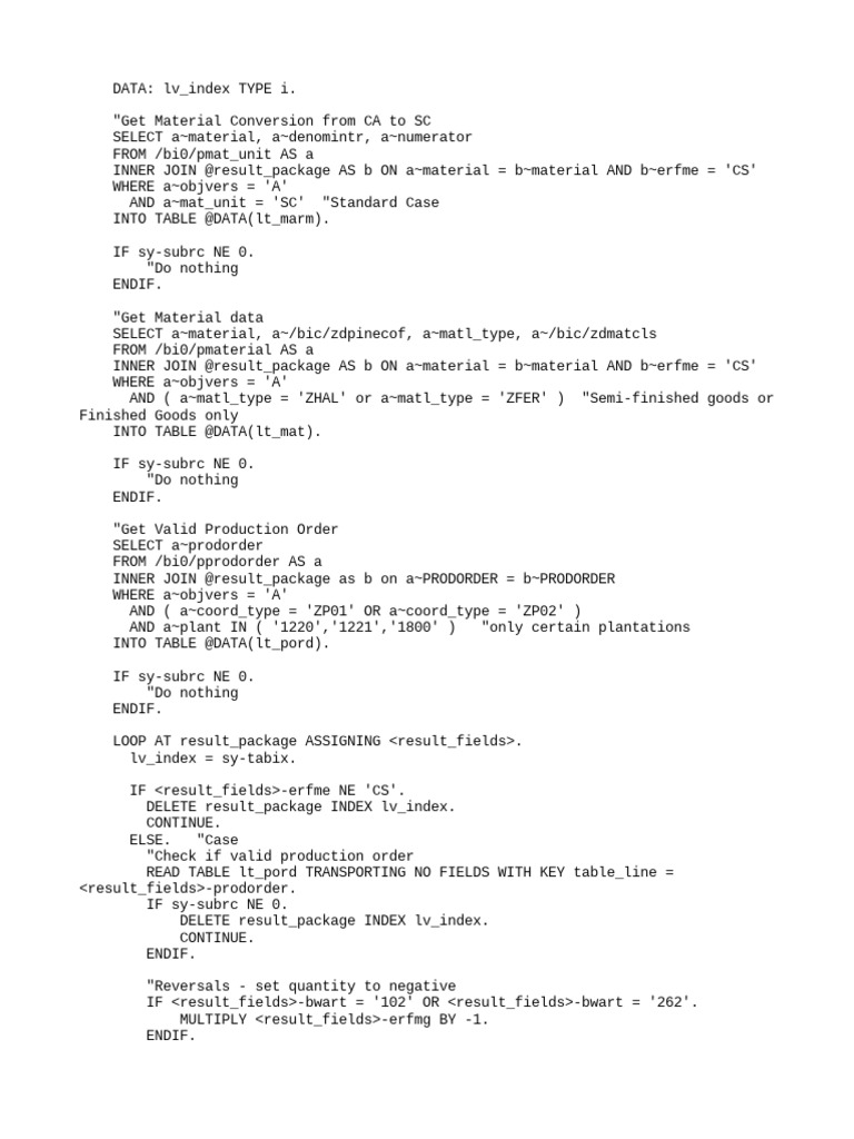 SAP ABAP Material Code | PDF | Computer Programming | Computing SAP ABAP Material Code | PDF | Computer Programming | Computing