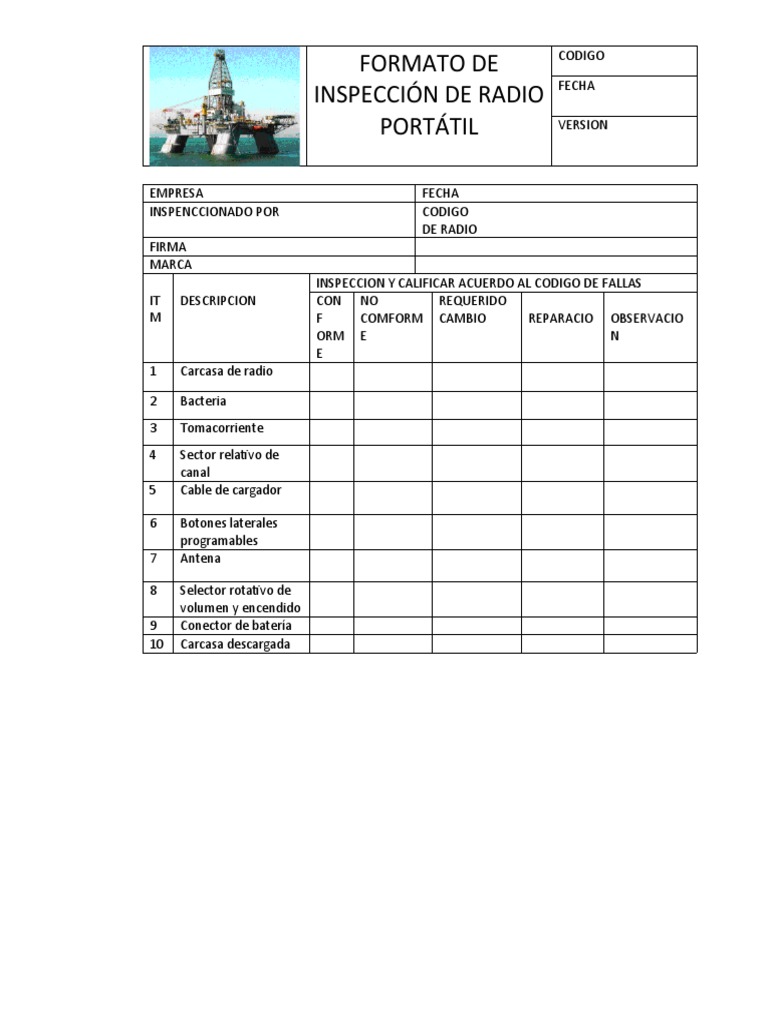 Inspección de Radio Portátil | PDF