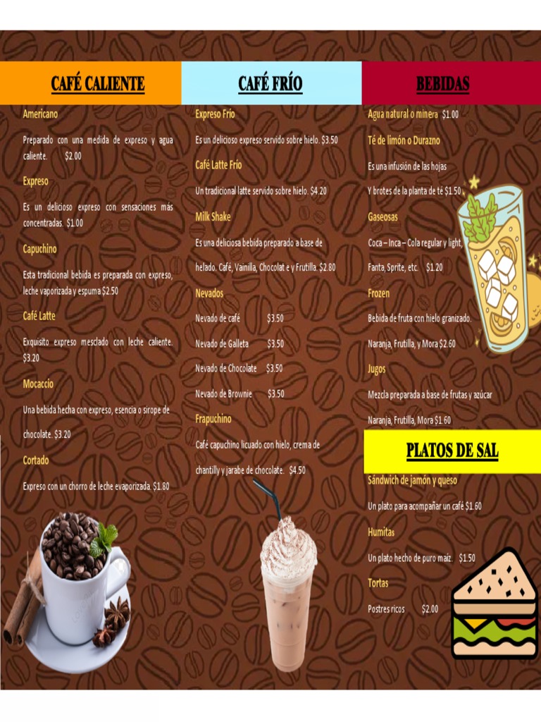 Carta de Cafe | PDF | Postres | Alimentos