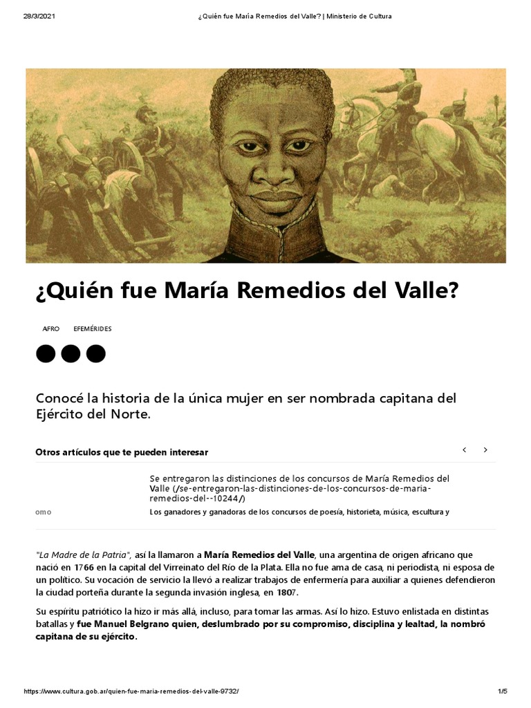 María Remedios Del Valle | PDF | Argentina | Militar
