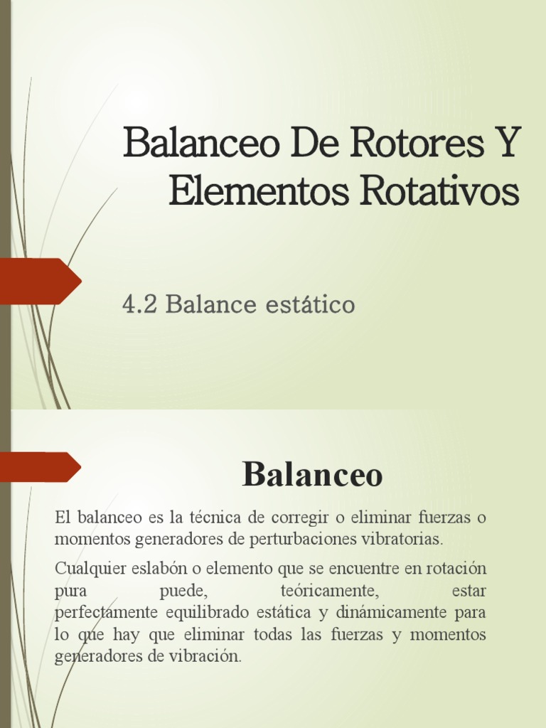 Balanceo Estático de Rotores y Elementos | PDF | Rotación | Fuerza