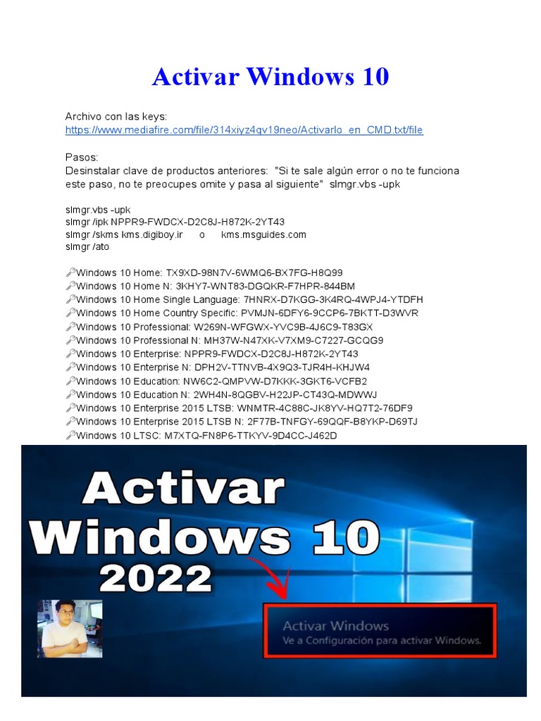 Activar Windows 10 | PDF | Computers