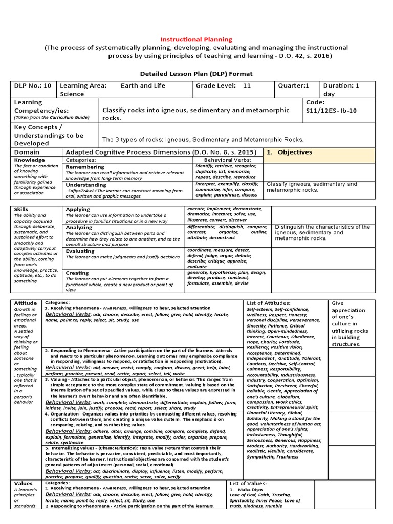 Earth & Life Science DLP 11 | PDF | Rock (Geology) | Learning