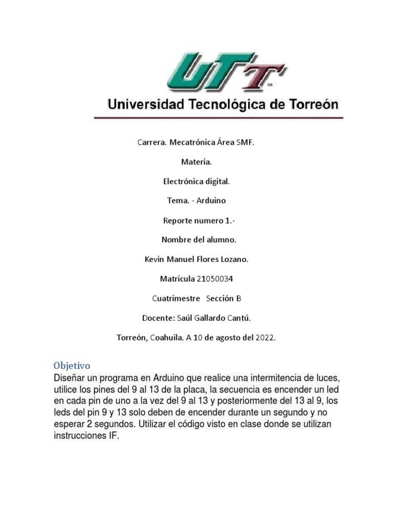 Practica 1 de Arduino | PDF | Arduino | USB