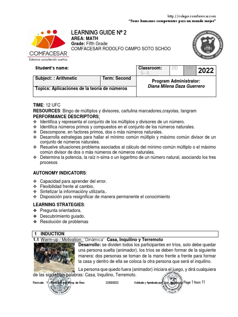 Guia 2 De Matematicas Pdf Matemática Elemental Aritmética