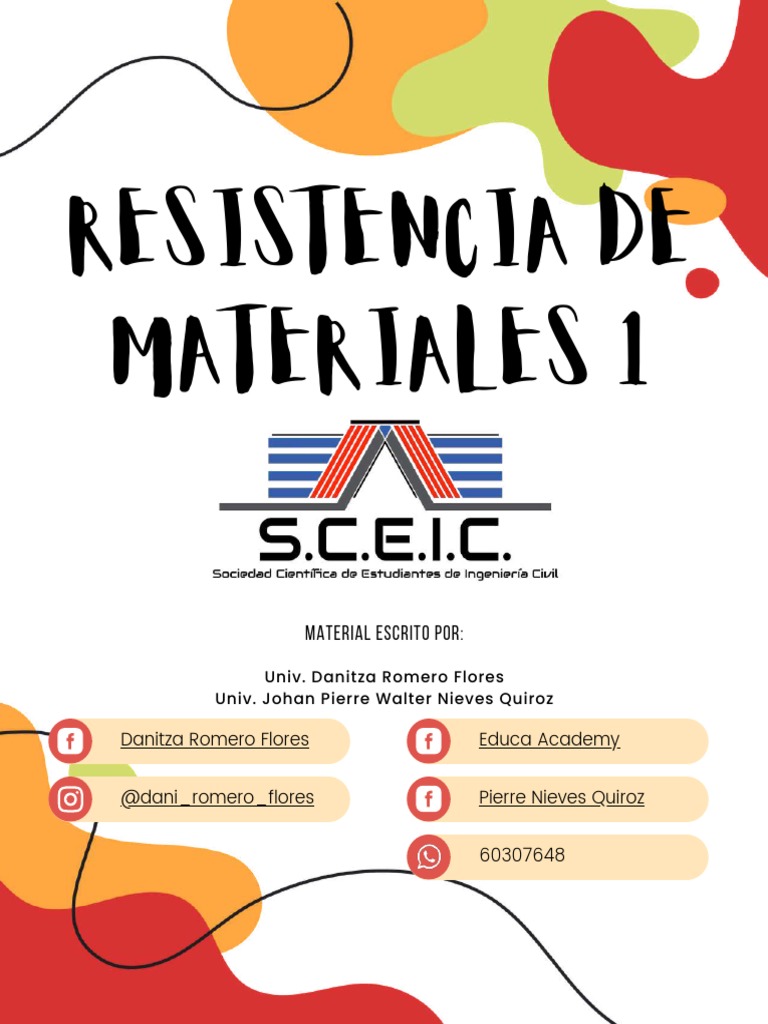 Resistencia de Materiales 1: Material Escrito Por | PDF