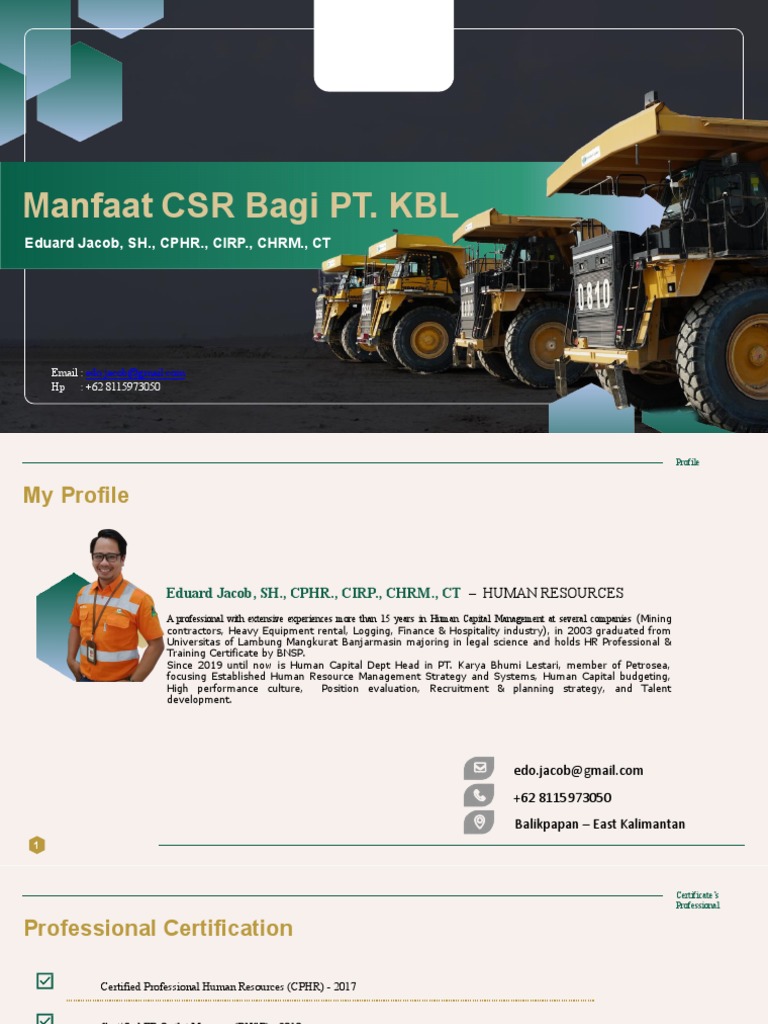 CSR Benefits for PT. KBL | PDF | Applied Psychology | Industrial And Organizational Psychology