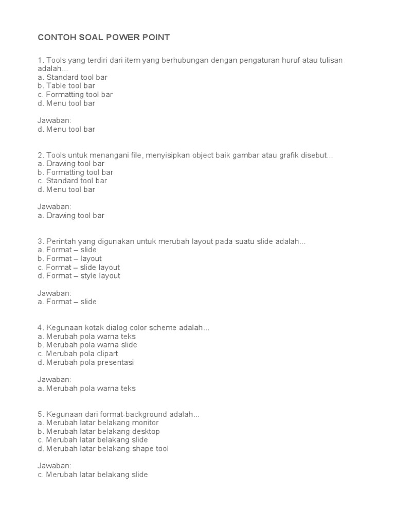 Contoh Soal Power Point | PDF