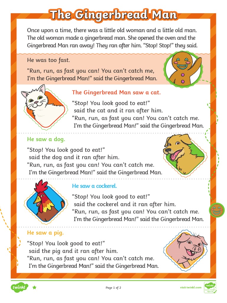The Gingerbread Man Differentiated Reading Comprehension Activity | PDF ...