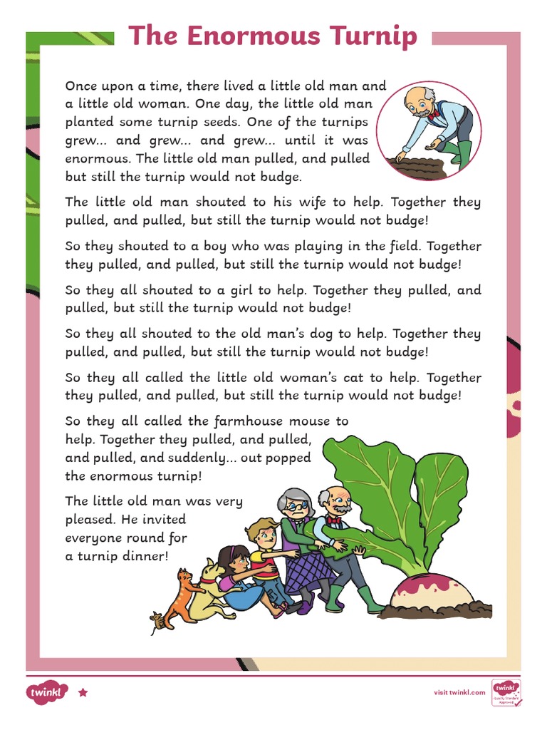 The Enormous Turnip Differentiated Reading Comprehension Activity | PDF