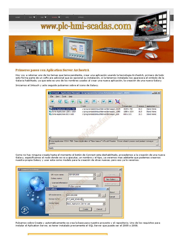 Primeros Pasos Con Aplication Server ArchestrA | PDF | Ingeniería Informática | Desarrollo de ...